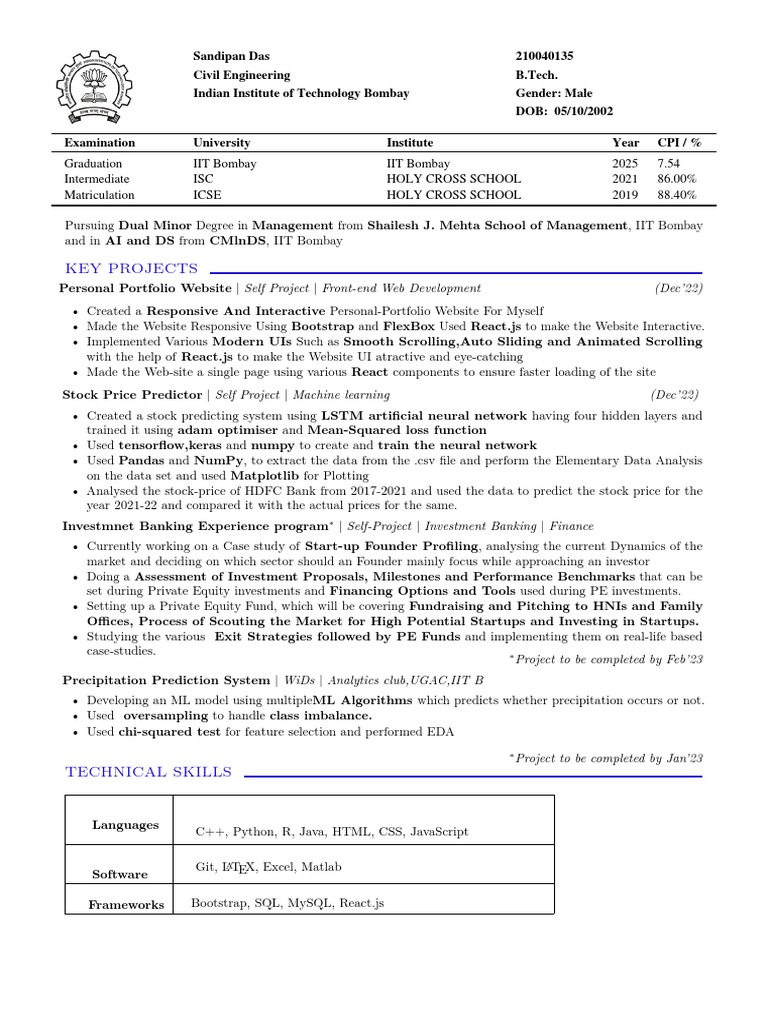 Final Resume | PDF | Bootstrap (Front End Framework) | Startup Company