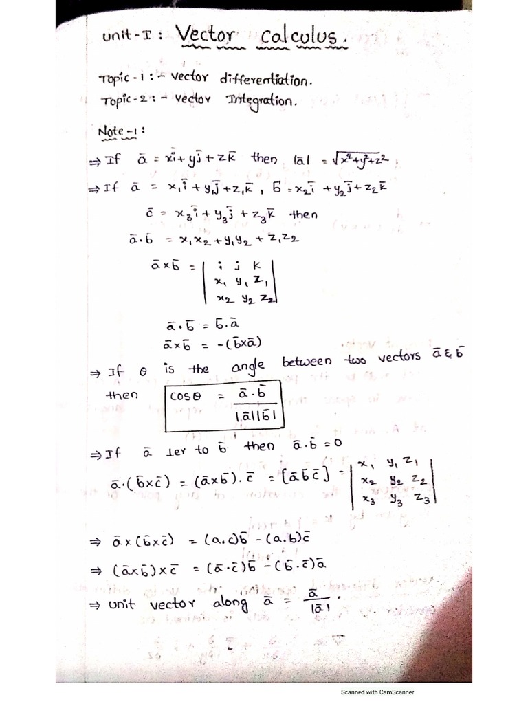 Vector Calculus Notes | PDF