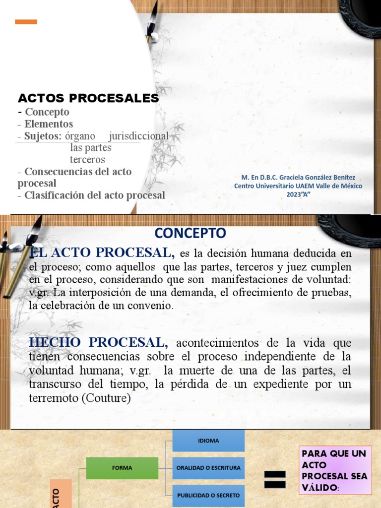 Actos Procesales: Conceptos y Clasificación | PDF | Ley procesal ...
