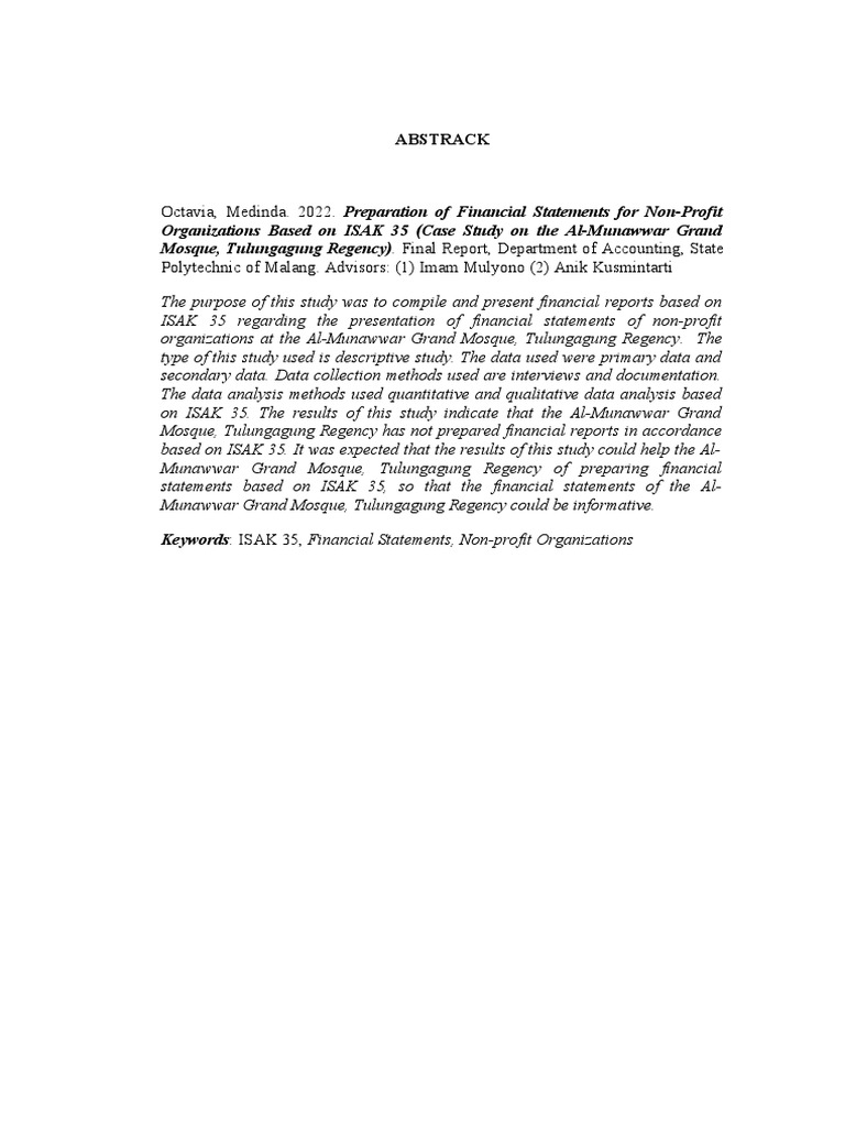 Medinda Oktavia - Akt - Abstrack | PDF | Business | Finance & Money Management