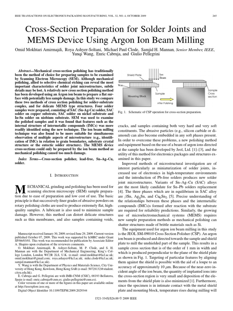 ARTIGO - Cross-Section Preparation For Solder Joints | PDF ...