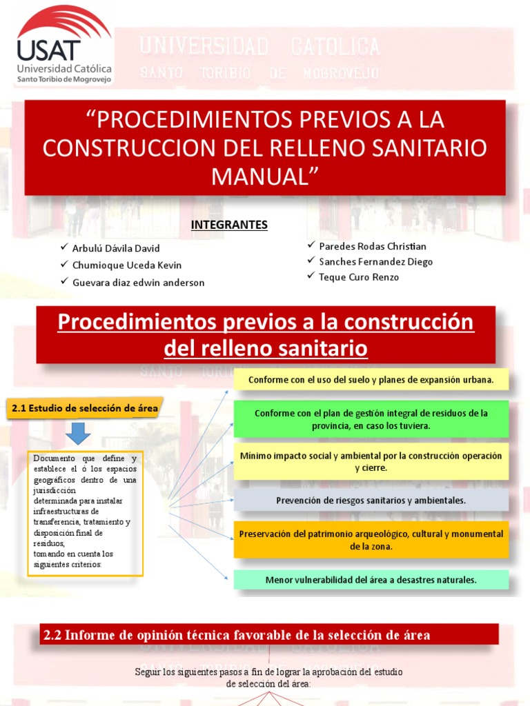 Procedimientos Previos A La Construccion Del Relleno Sanitario Manual | PDF | Residuos | Gestión ...