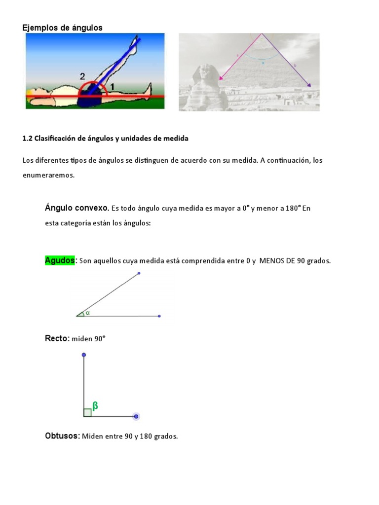 Clasificación y tipos de ángulos | PDF | Ángulo | Geometría