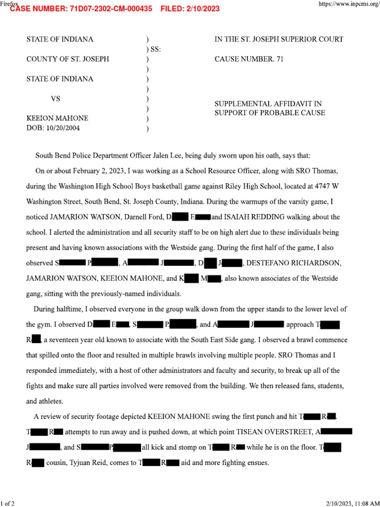 Keeion Mahone PCA | PDF | Law Enforcement | Crime & Violence