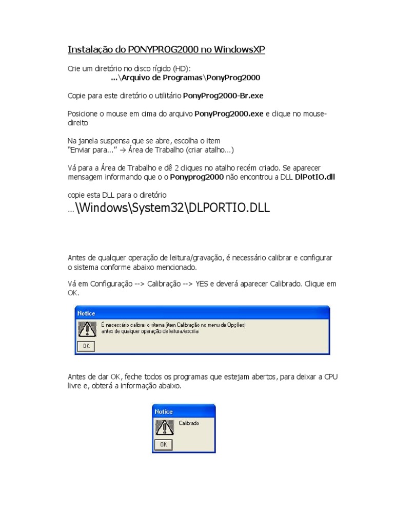 Instalação do PonyProg2000 no WindowsXP | PDF | Computadores