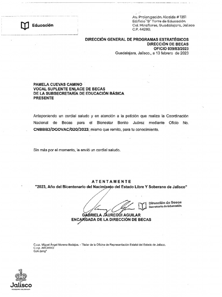 Oficio 039-83-2023 | PDF