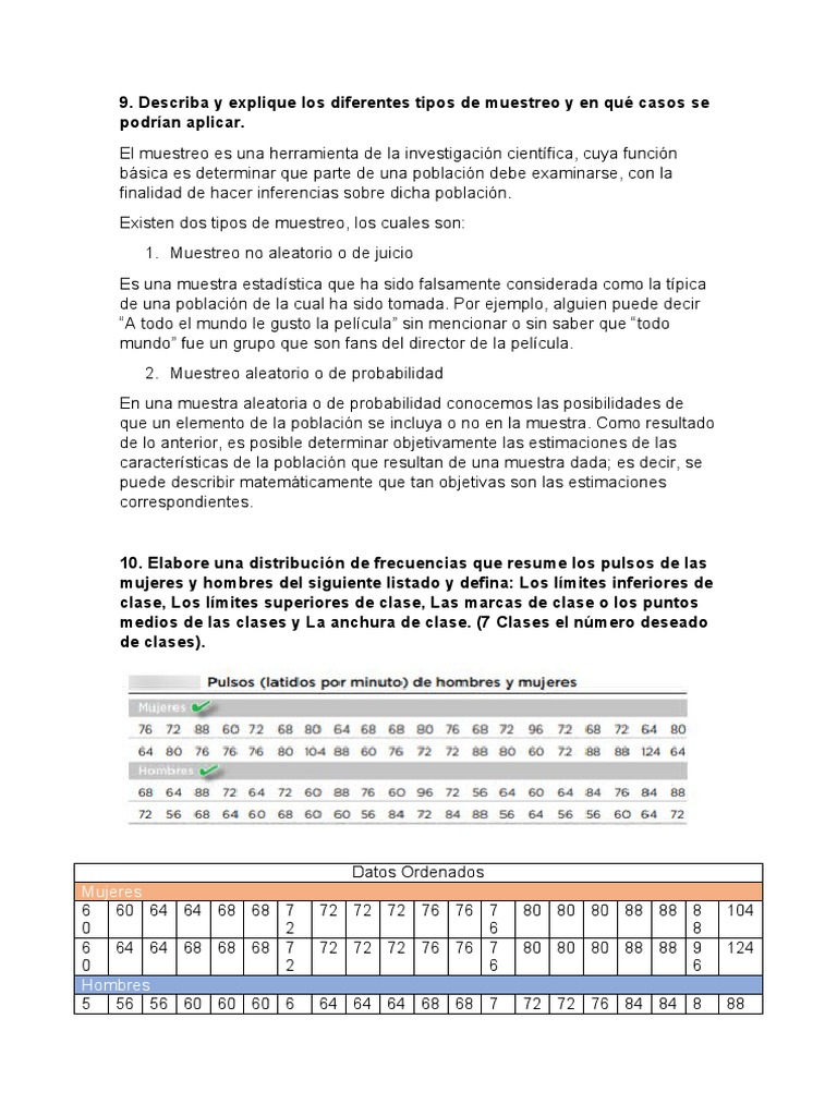 Pregunta 9 y 10 | PDF | Muestreo (Estadísticas) | Aleatoriedad