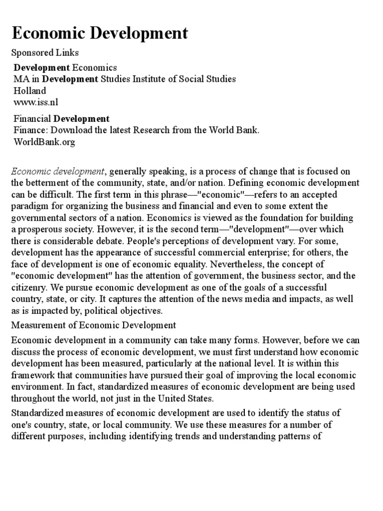 Economic Development | PDF | Economic Growth | Gross Domestic Product
