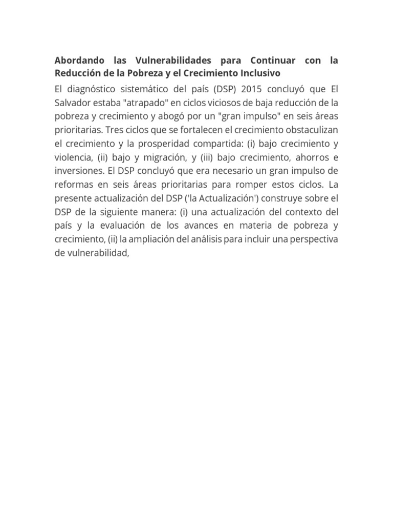 Abordando Las Vulnerabilidades para Continuar Con La Reducción de La ...