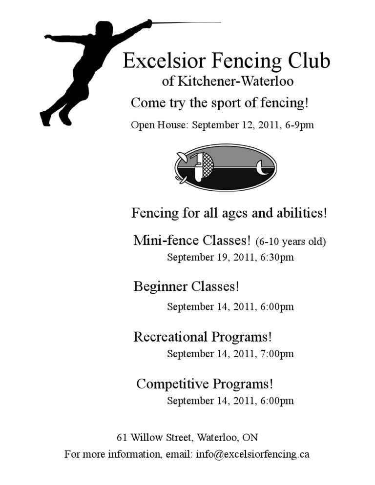 Excelsior Fencing Club Open House 2011 | PDF