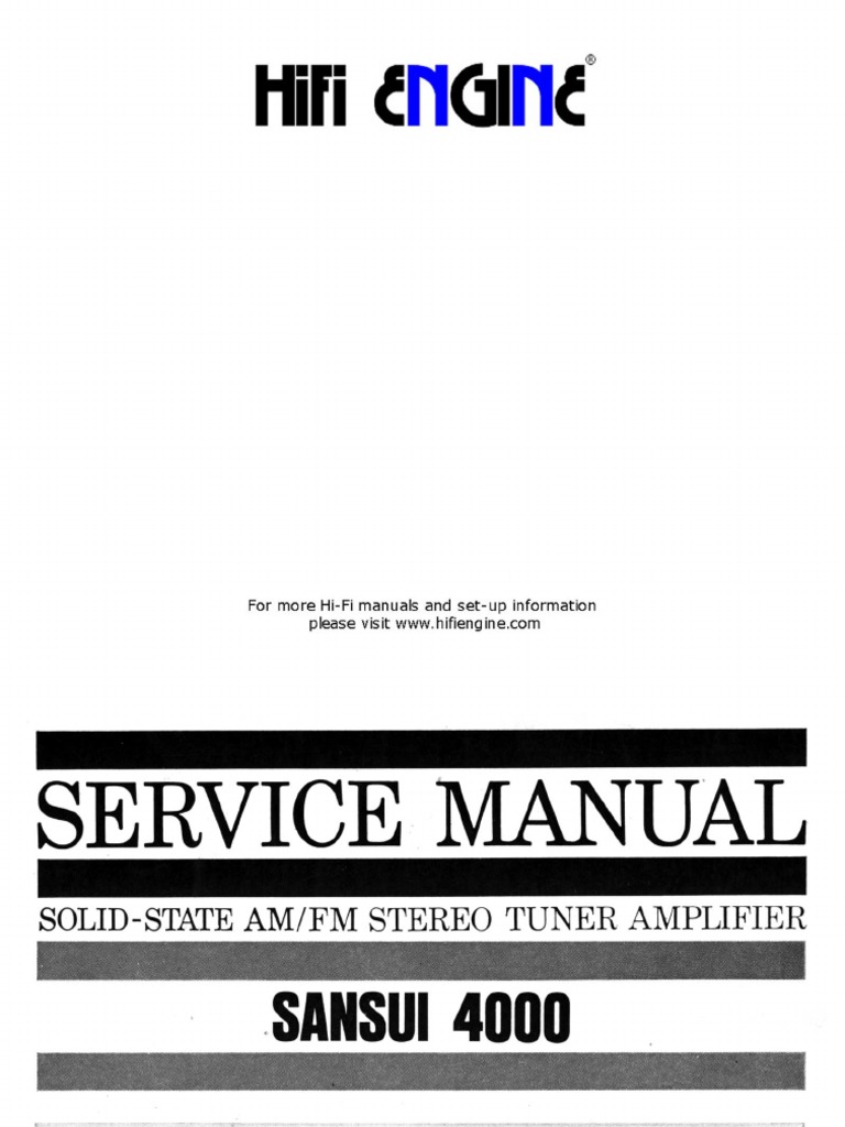 Hfe Sansui 4000 Service | PDF