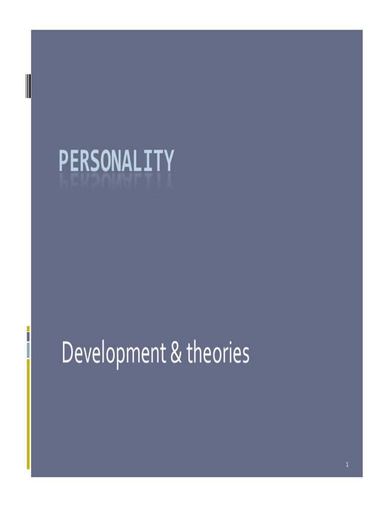 Personality Developement And Theories Pdf Attachment Theory