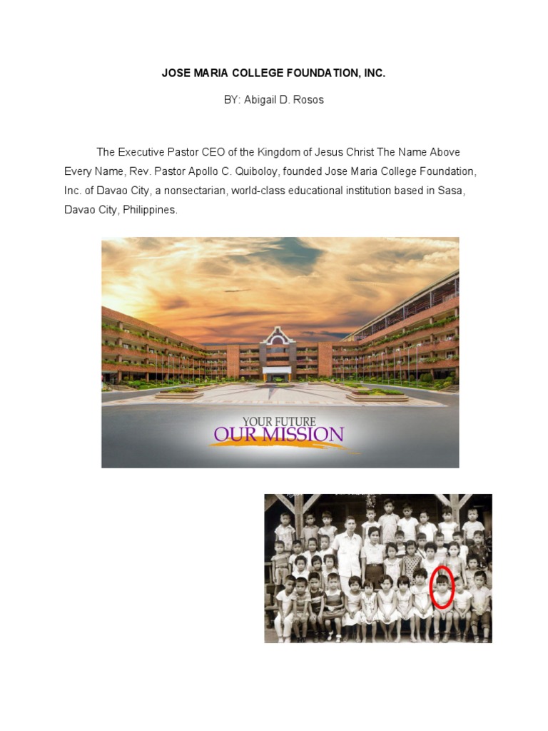 Jose Maria College Foundation | PDF