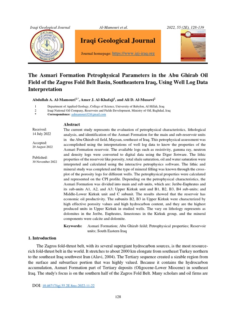 Iraqi Geological Journal | PDF | Petroleum Reservoir | Porosity
