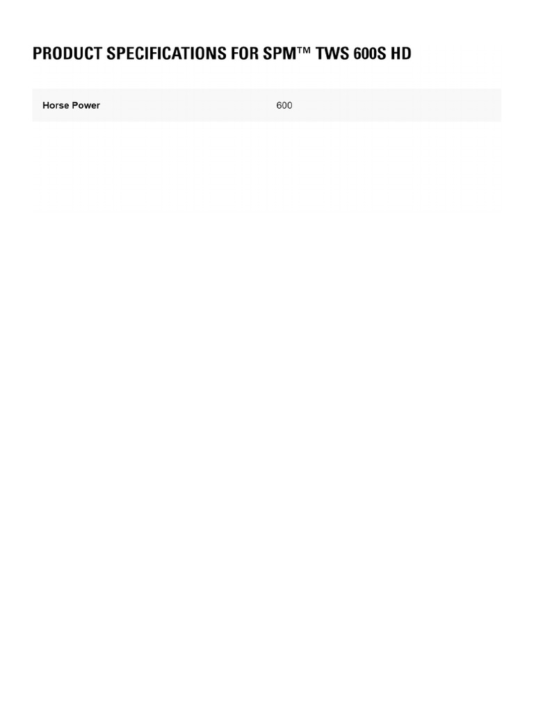 SPM™ TWS 600S HD | PDF