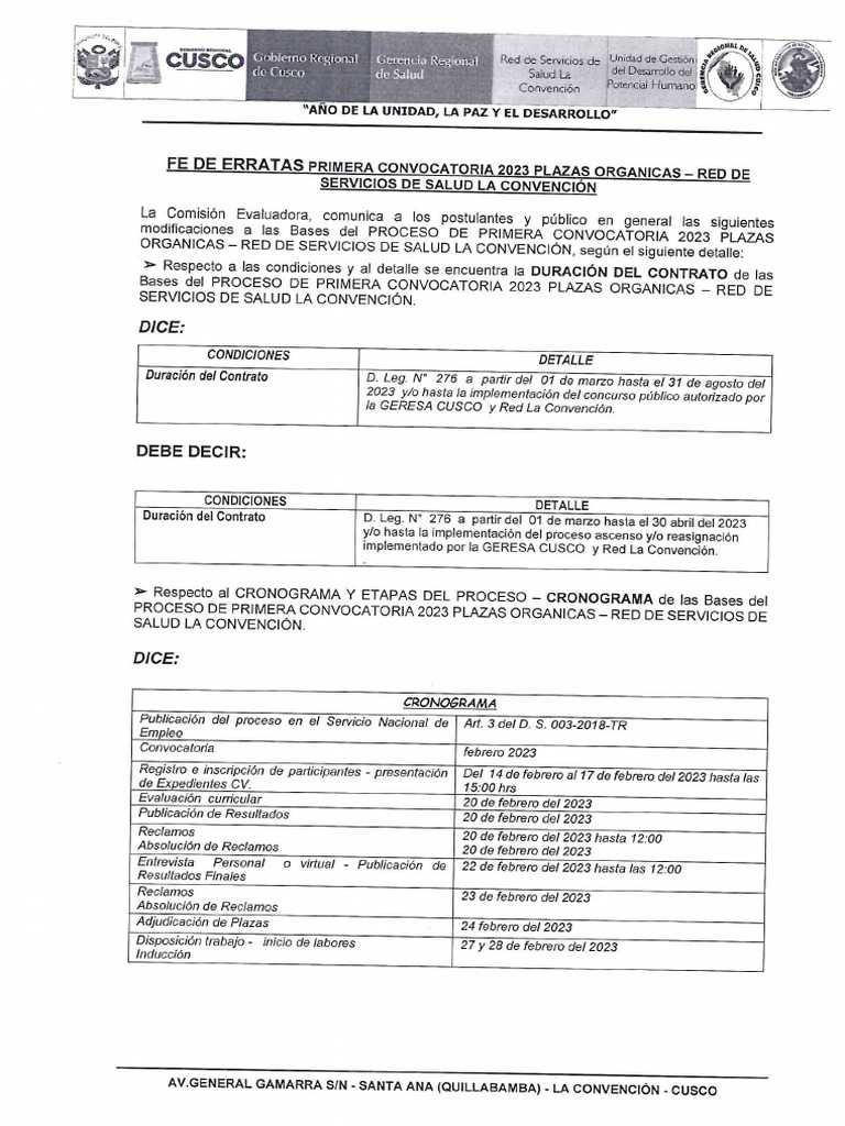 Fe de Erratas | PDF