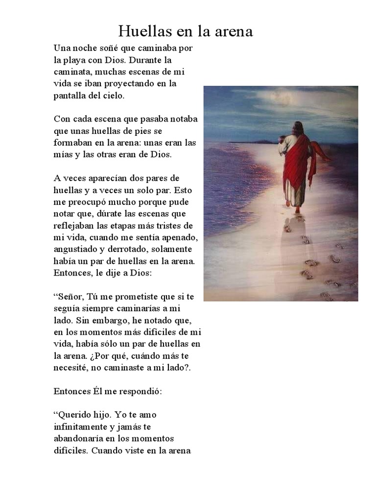 Una Noche Soñé Que Caminaba Por La Playa Con Dios | PDF
