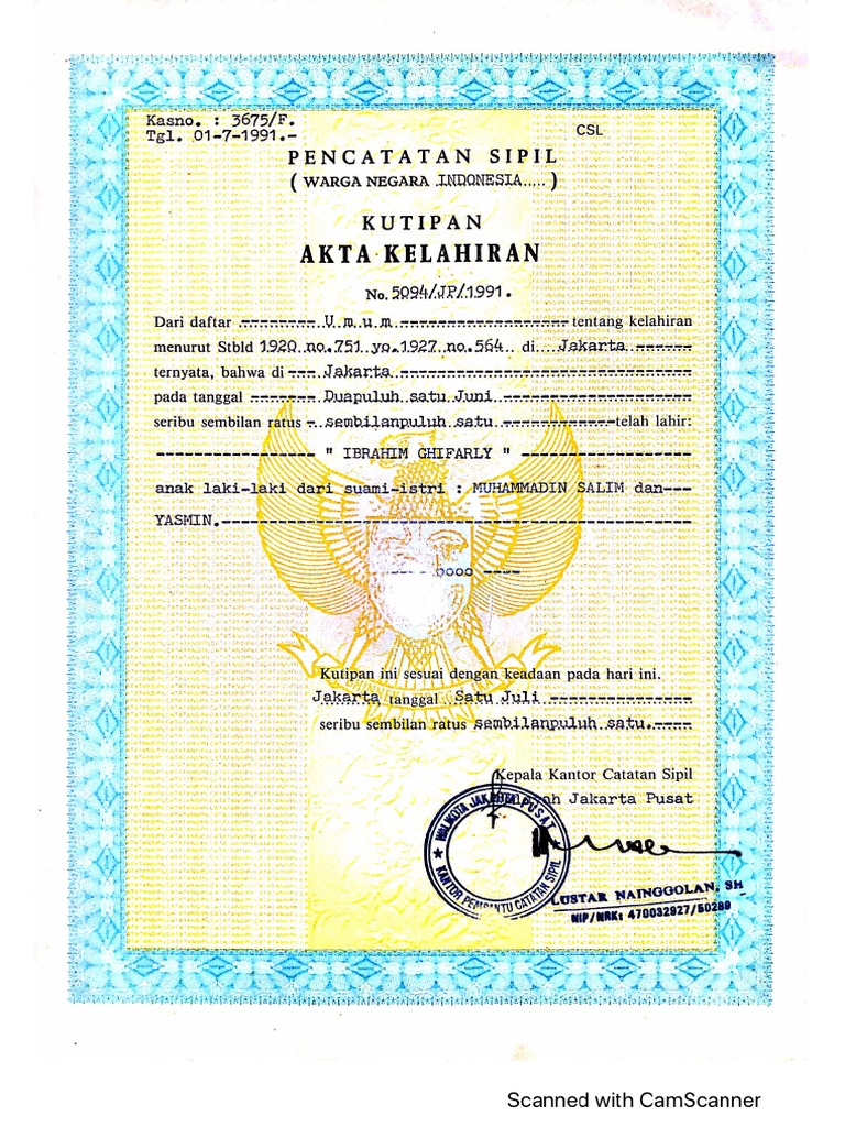 Akte Kelahiran | PDF