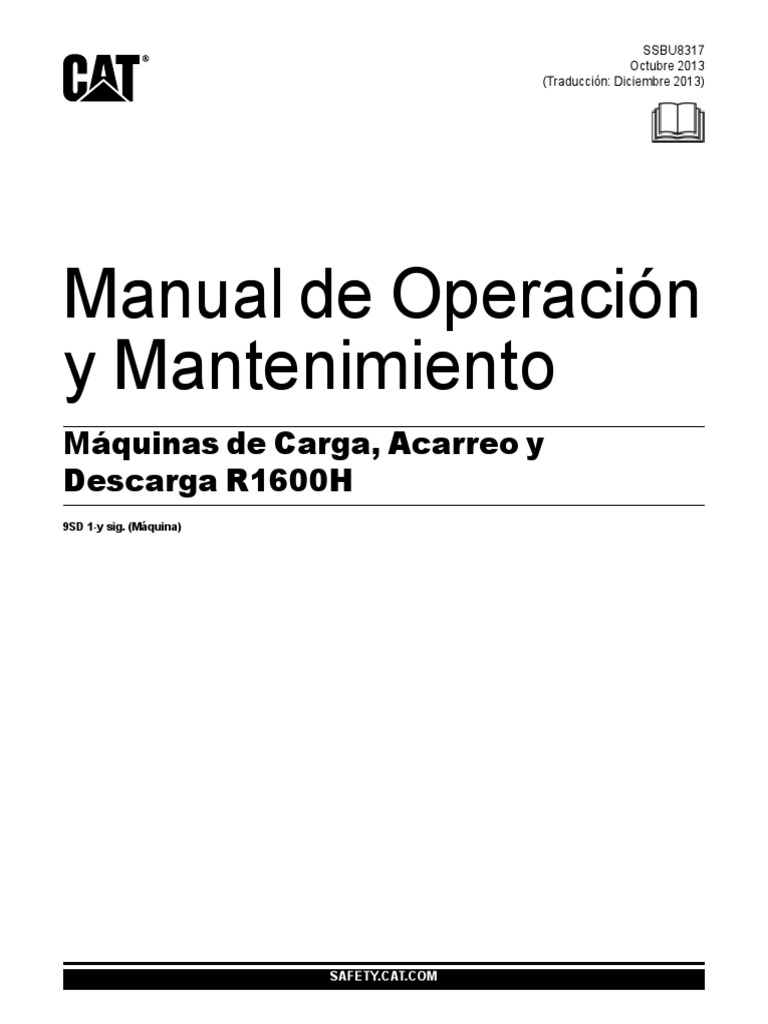 R1600H Manual de operación y mantenimiento | PDF | Líquidos | Agua