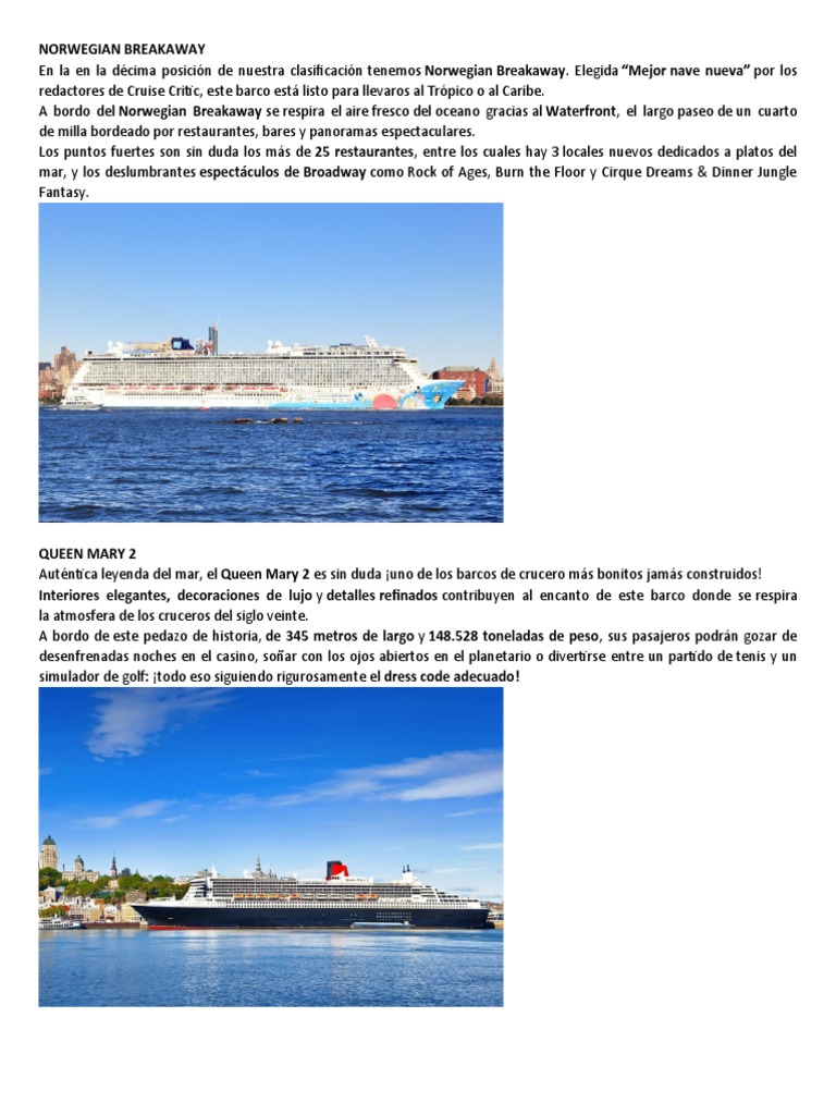 Cruceros | PDF | Lineas de crucero | Buques