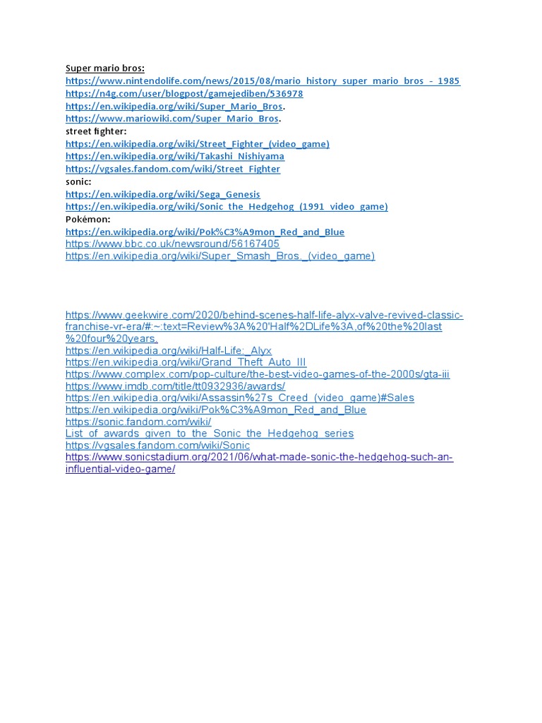 Iconic Video Game Histories | PDF | Games & Activities | History