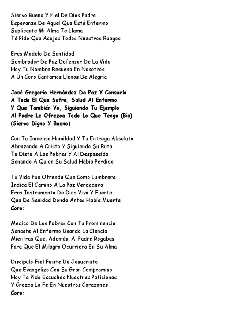 Himno a José Gregorio Hernández | PDF | Religión y espiritualidad