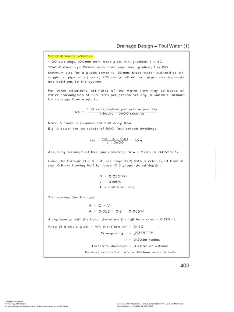 Drainage Design - Foul Water | PDF | Pipe (Fluid Conveyance) | Sanitary ...