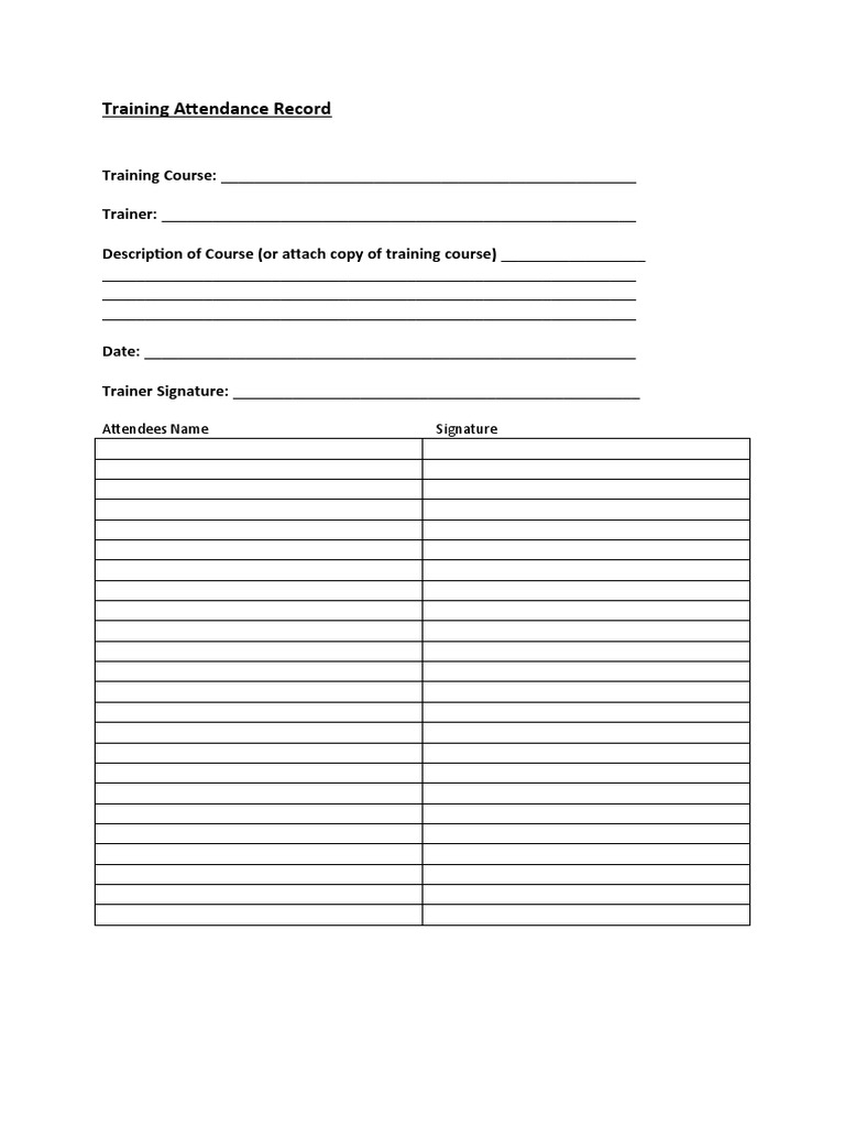 Training Attendance Record | PDF