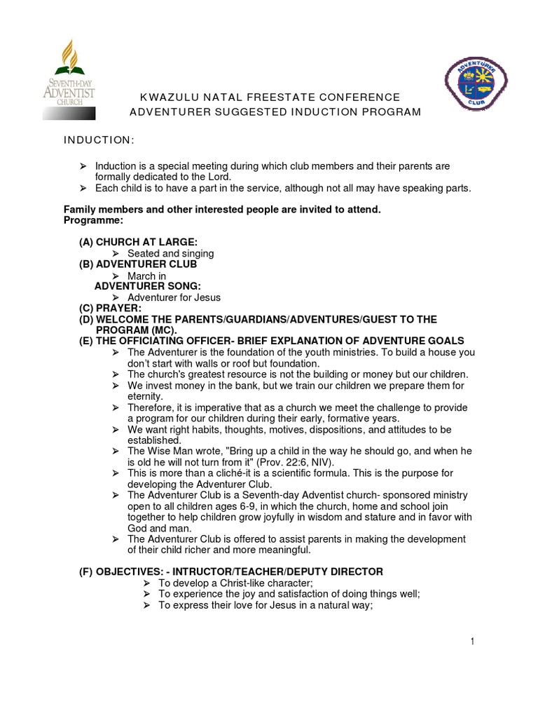 Adventurer Induction Program - 5 | PDF