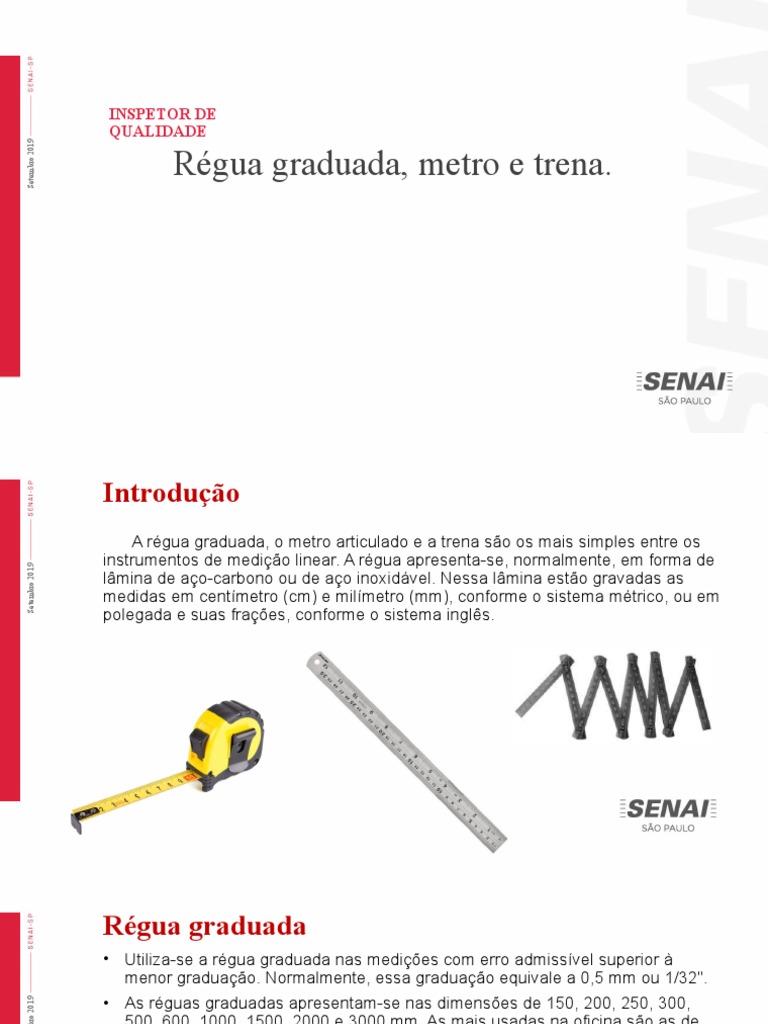 Aula 4 - Regua Graduada, Metro e Trena | PDF | Medição