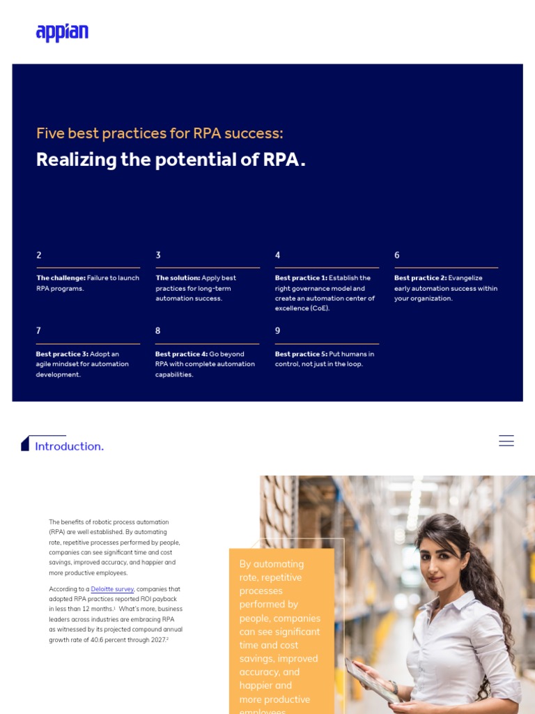 Ebook 5 Best Practices Rpa Pdf Agile Software Development Automation