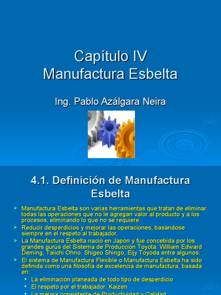 SP2 CAPITULO IV La Manufactura Esbelta | Descargar gratis PDF | Lean Manufacturing | Calidad ...