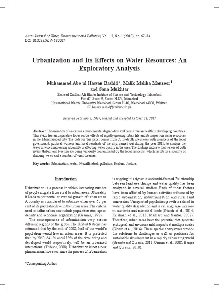 Urbanization's Impact on Water Quality | PDF | Water | Urbanization