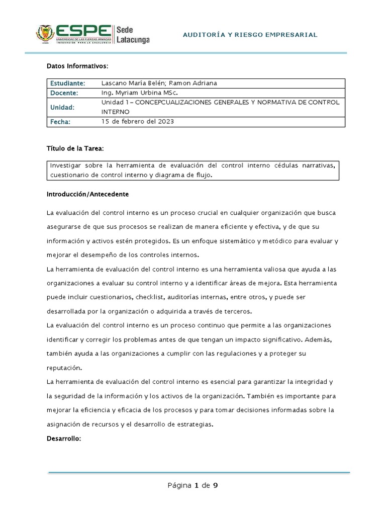 Cédula Narrativa - Lascano - Ramon | PDF | Auditoría | Cuestionario