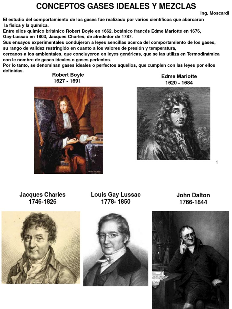 Biografía de Edme Mariotte y Gases Ideales | PDF | Gases | Ciencias fisicas