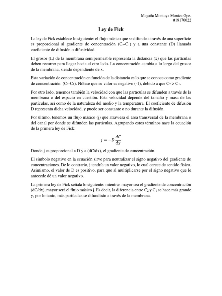Ley de Fick | PDF