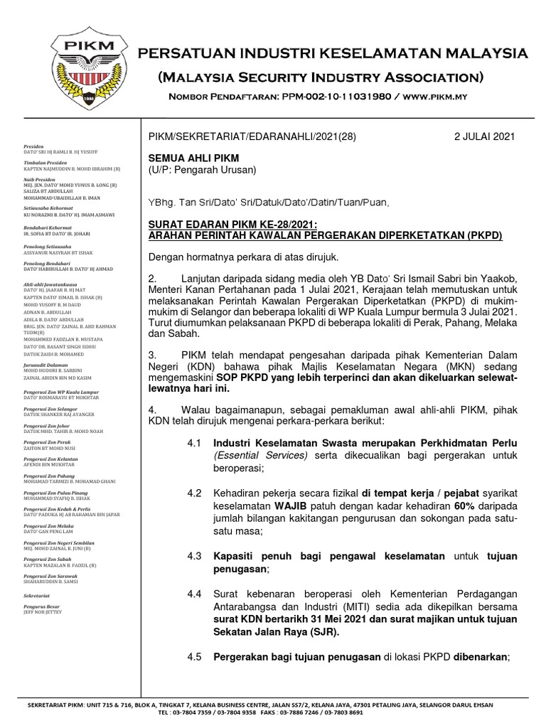 Surat Edaran Pikm Ke 28 PKPD | PDF