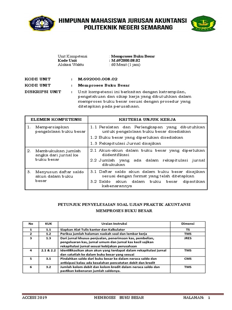 2a. Soal Buku Besar Acess 2019 | PDF