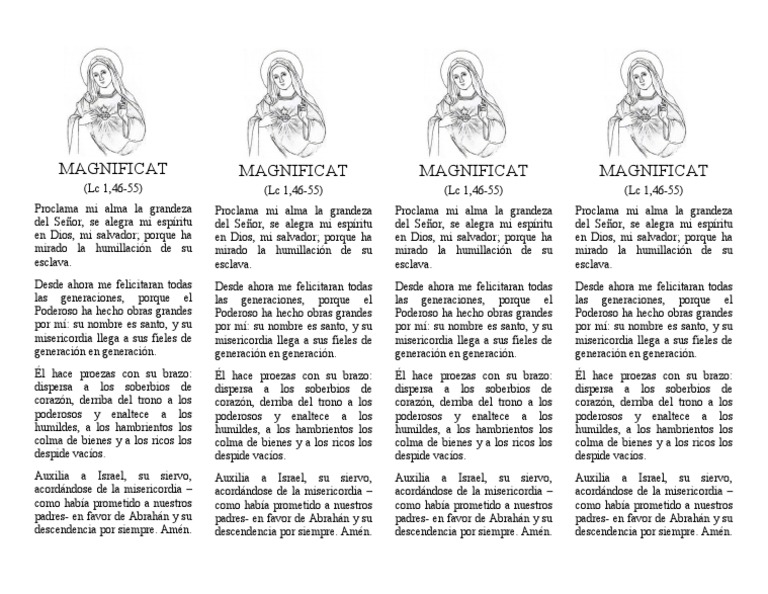Oracion Magnificat | PDF | Adoración Cristiana Y Liturgia | Oración
