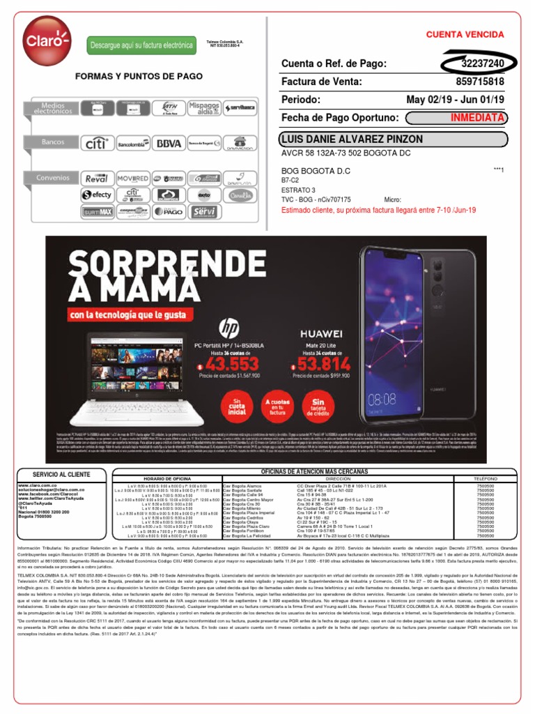 Factura 201905 32237240 C71 | PDF | Factura | Industrias de servicio