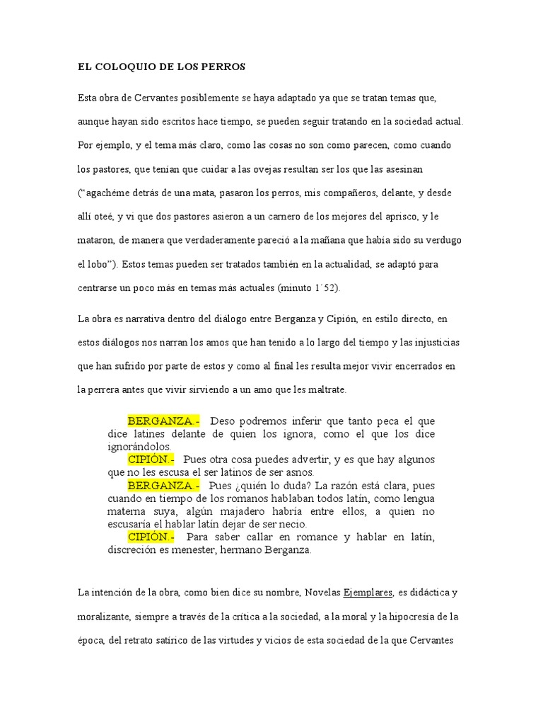 El Coloquio de Los Perros | Descargar gratis PDF | Novelas | Locura