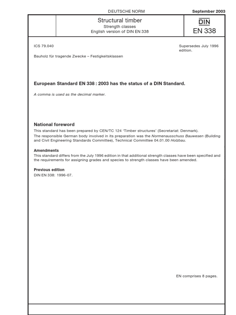 EN 338-2003 | Europe | Politics