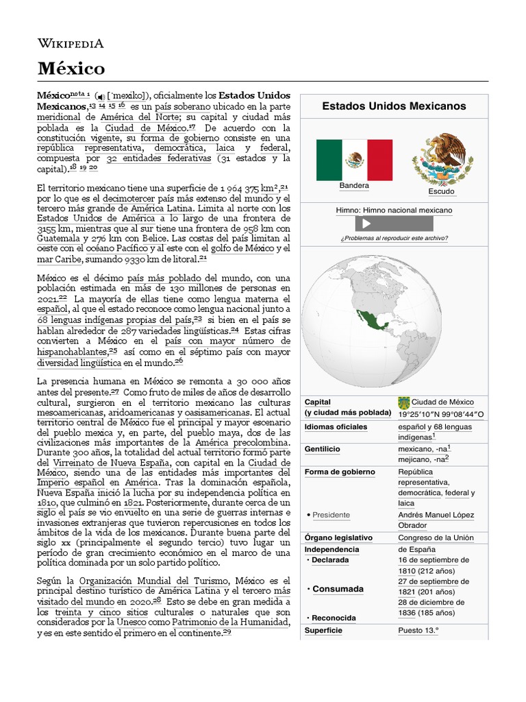 México - Wikipedia, La Enciclopedia Libre | PDF | México | Nueva españa