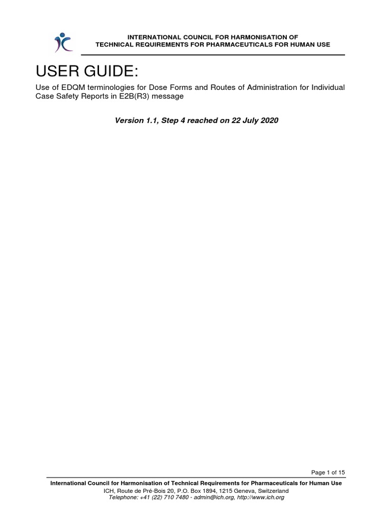 EDQM Terminologies for E2B(R3) ICSRs | PDF | Pharmacovigilance