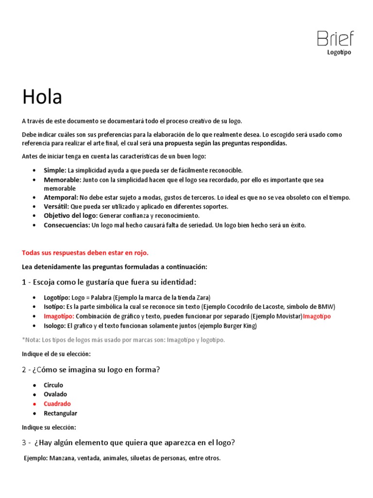 Brief - Logotipo | PDF | Logos