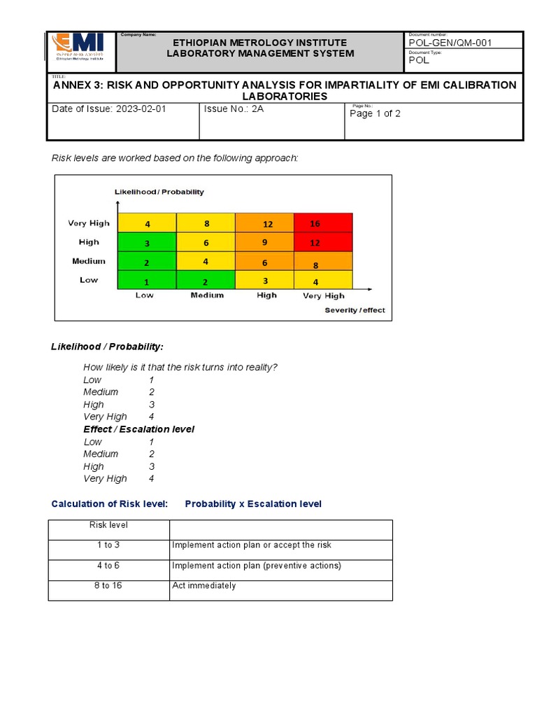 Annex 3 - Risk Aganist Impartiality | PDF | Risk | Laboratories