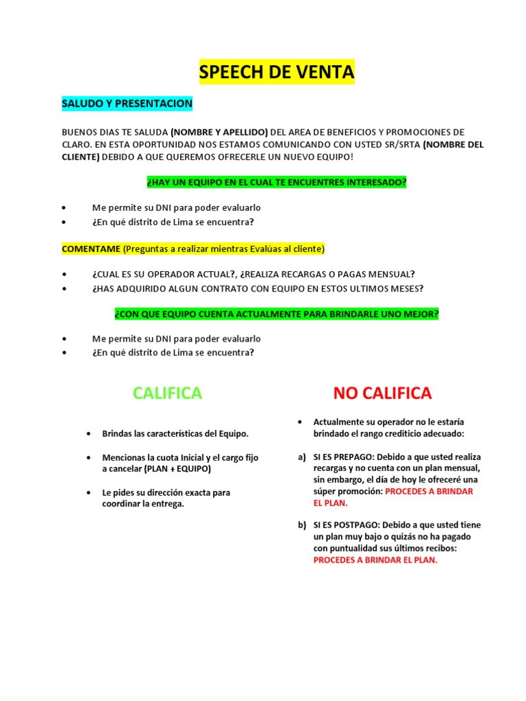 SPEECH DE VENTA ORIGINAL (24) A | PDF | Internet | America latina