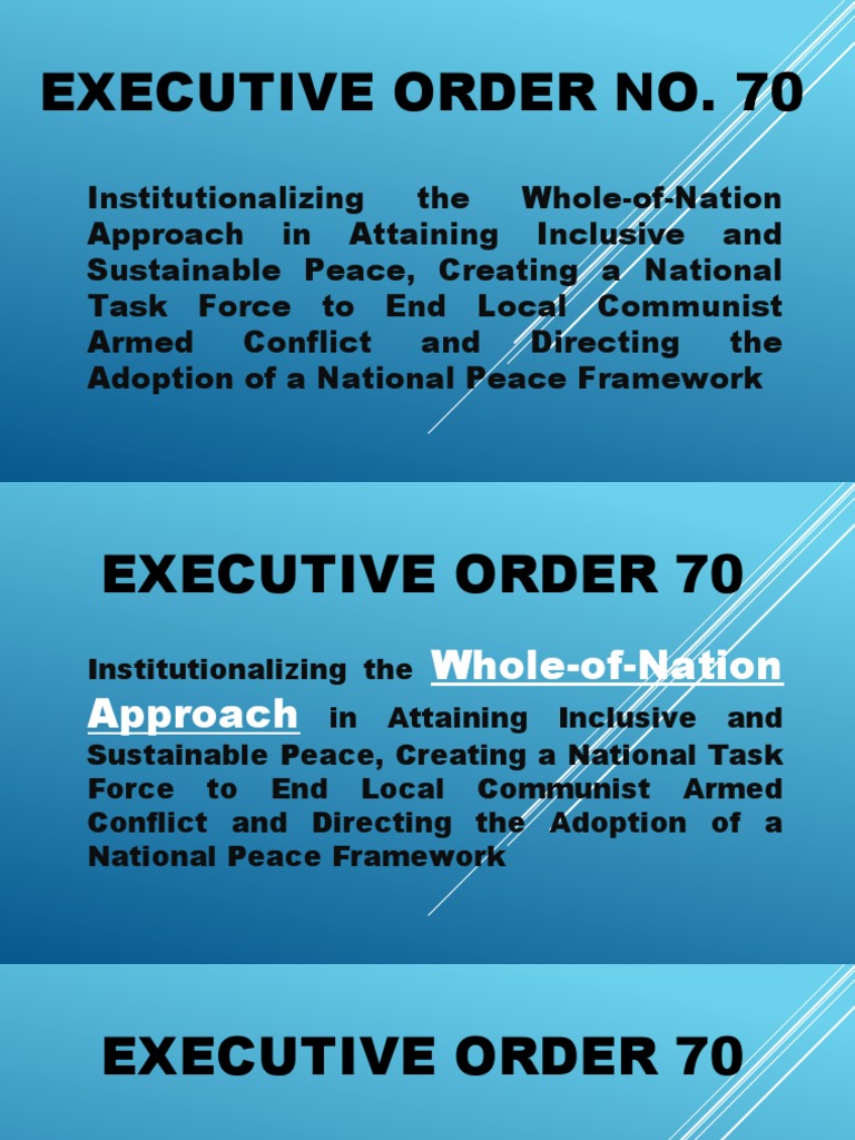 Executive Order 70 | PDF | Empowerment | Government