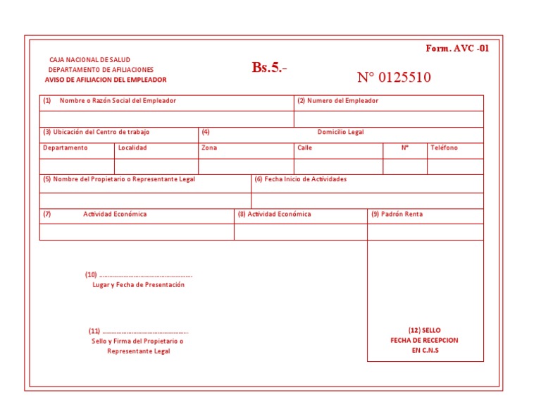 Form. AVC - 01 | PDF
