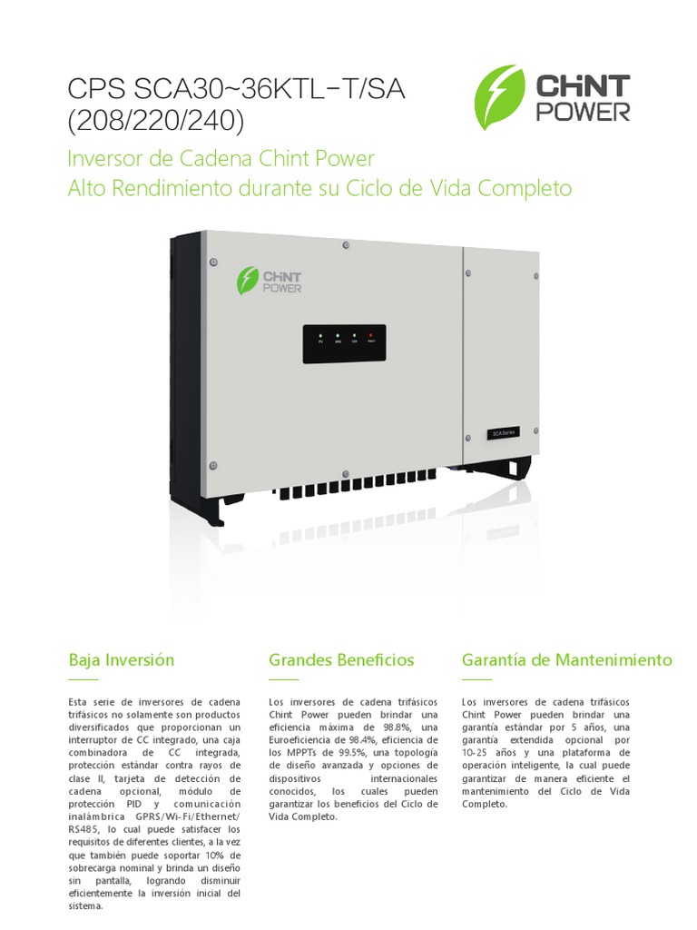 CPS SCA30 - 36KTL T SA Spanish | PDF | Informática | Tecnología de información y comunicaciones